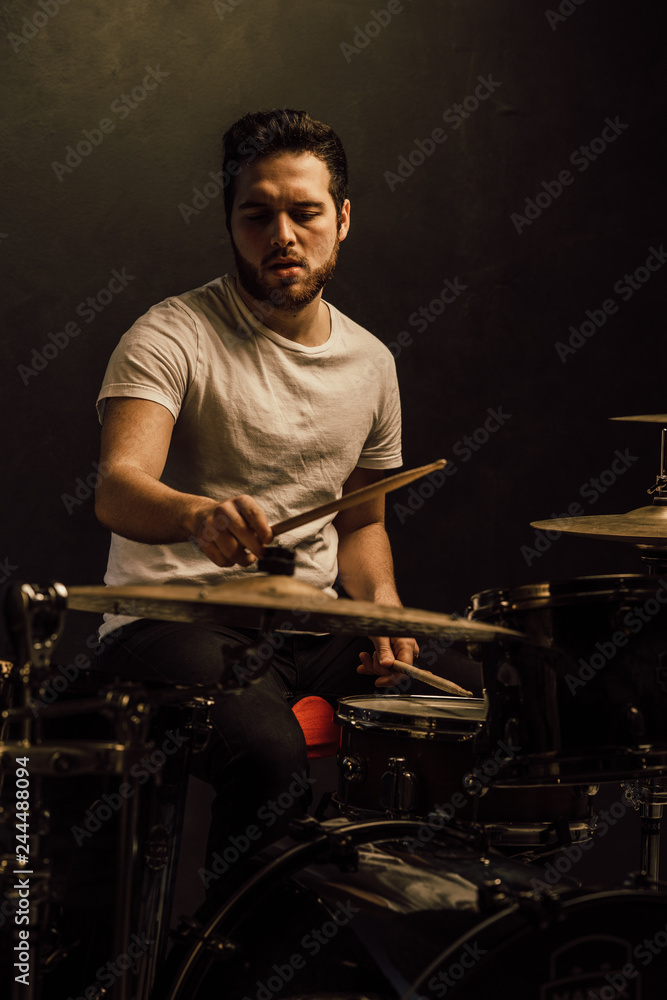 professional drummer Stock Photo | Adobe Stock