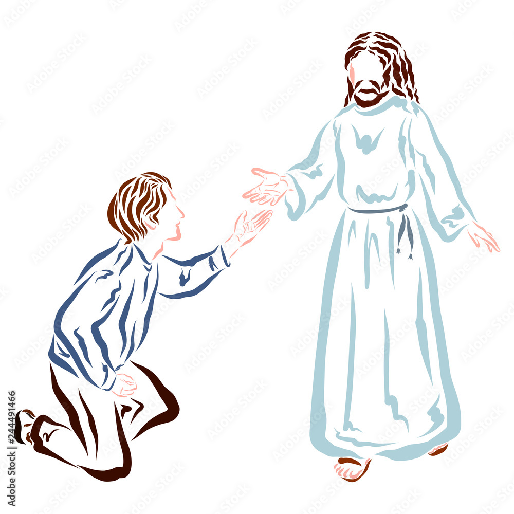 Jesus Helping Man