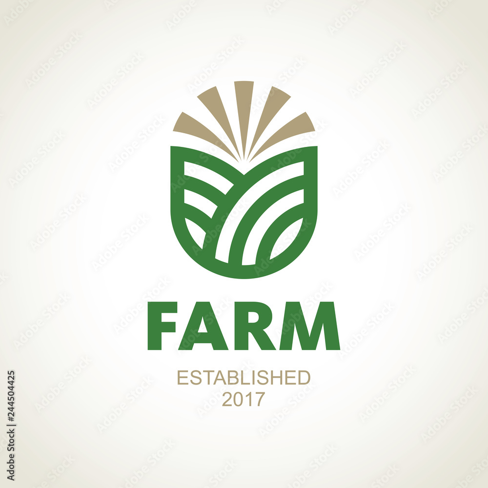 Farm vector logo. Agro emblem Stock Vector | Adobe Stock