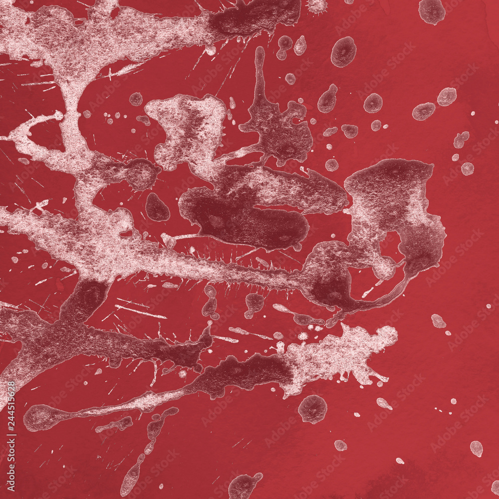 Luxury rose gold and white metal paint splatter effect on watercolor ...