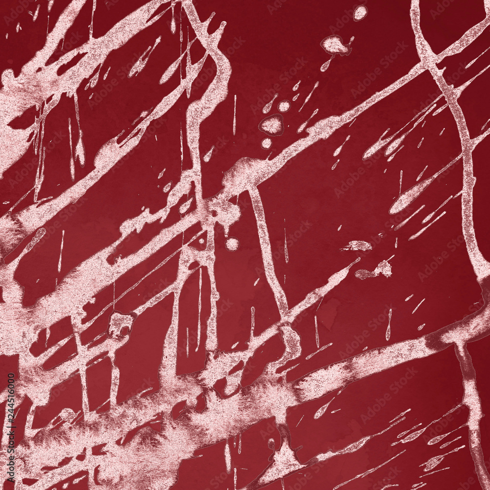 Luxury rose gold and white metal paint splatter effect on watercolor ...