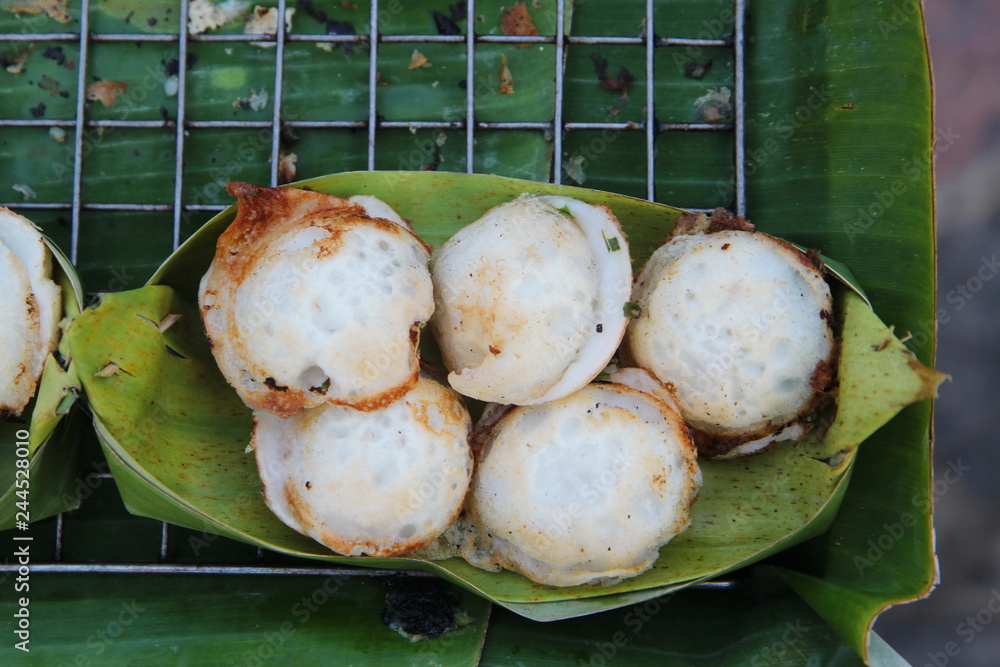 Thai street food. Kind of Thai Sweetmeat. Vegetarian Thai desserts. The ...