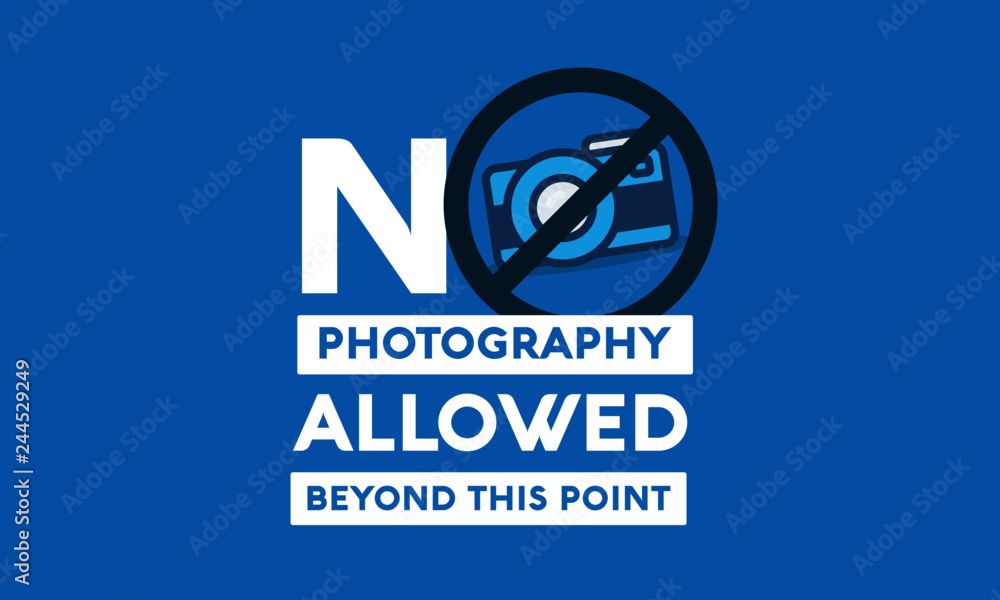 No Photography Allowed Beyond This Point Sign Stock Vector | Adobe Stock