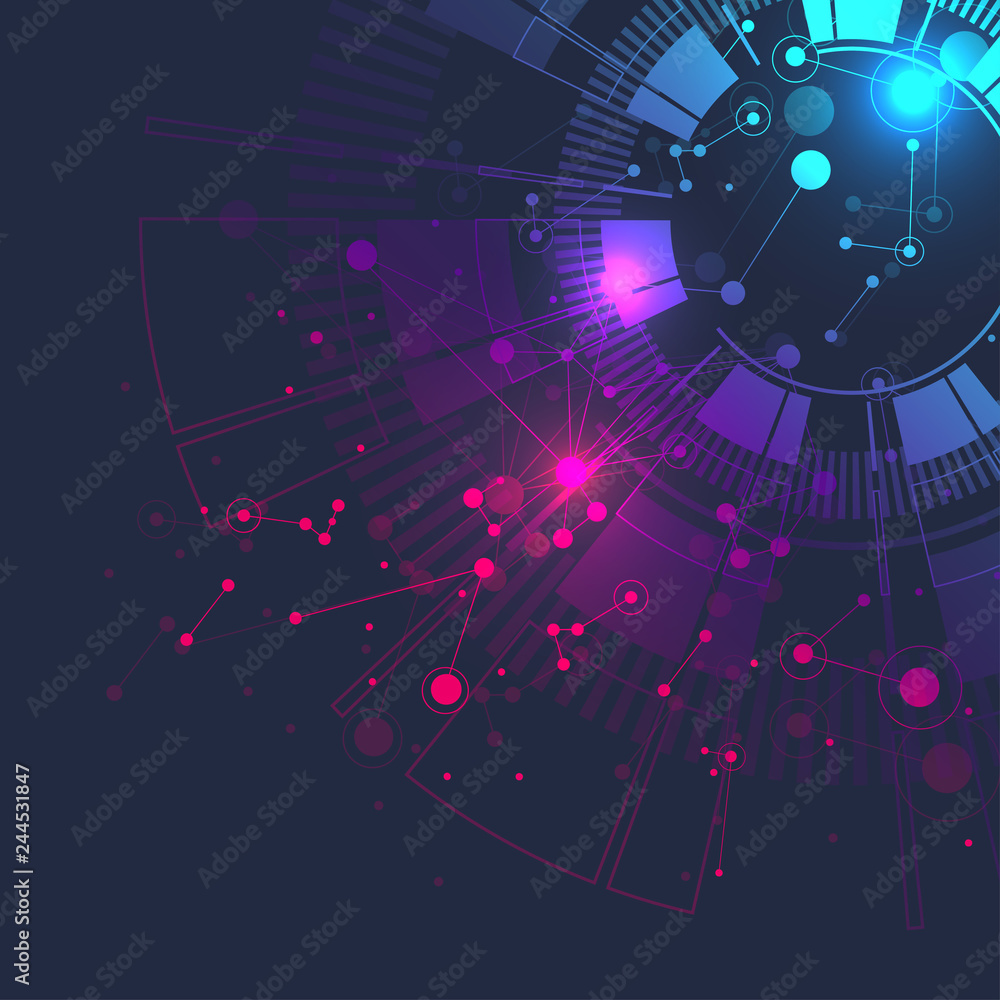 Big data visualization. Graphic abstract background Artificial ...