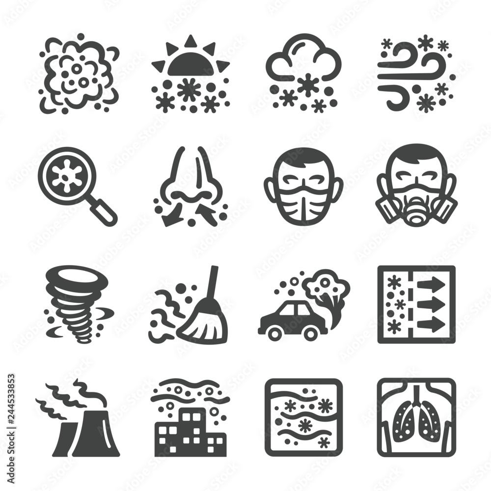 smog,dust icon set,vetor and illustration Stock Vector | Adobe Stock