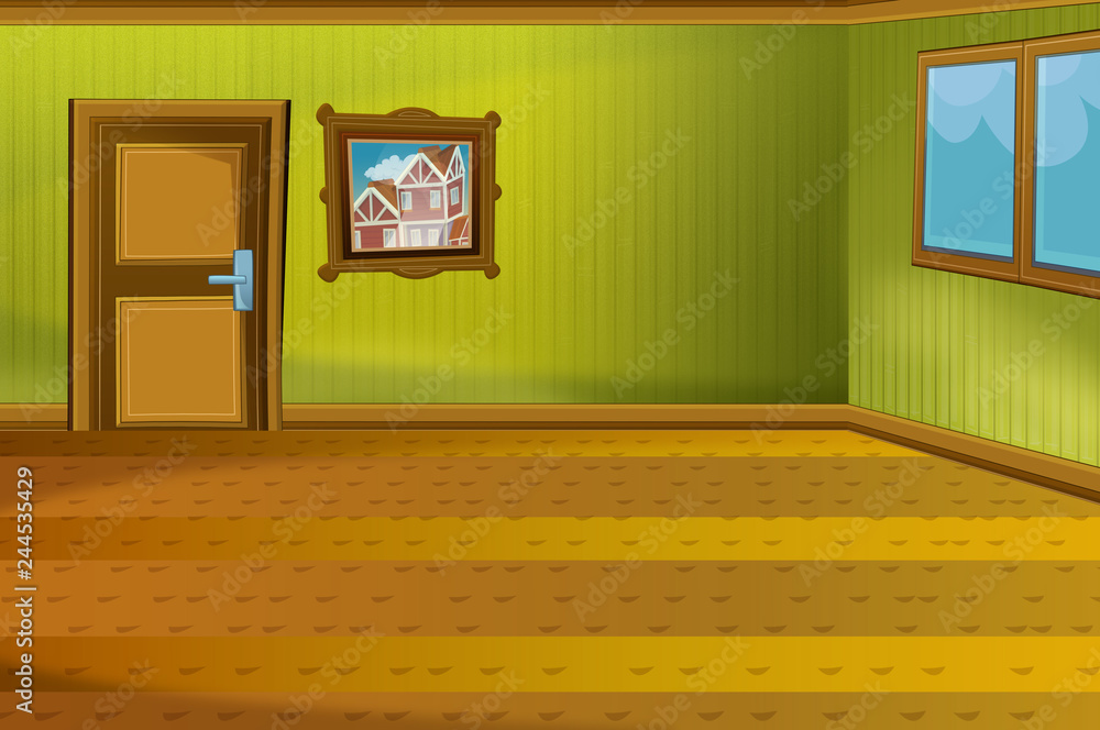 Cartoon scene of house interior - hall - illustration for children ...
