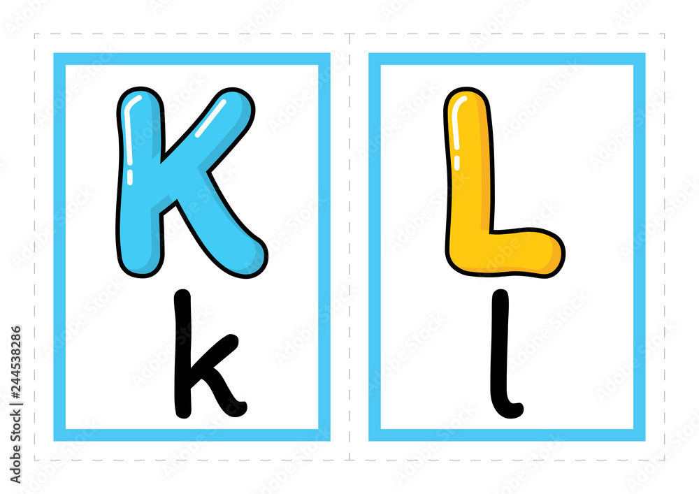 Flash card alphabet vector. Colored Alphabet Flash Cards vector free ...