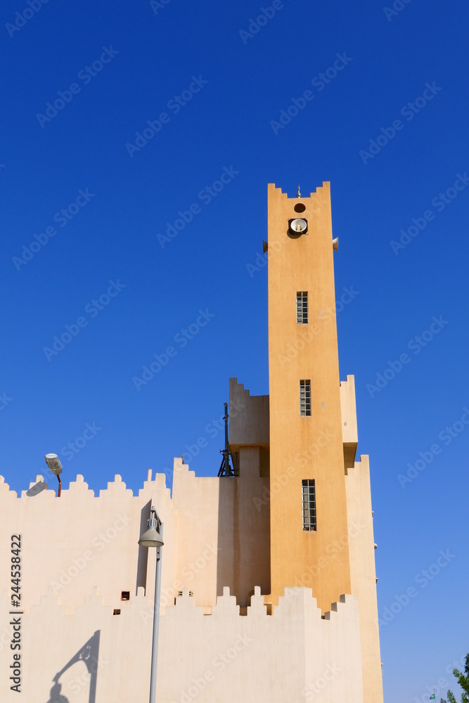 Loudspeakers at a historic building for the Muslim Adhan call to prayer ...