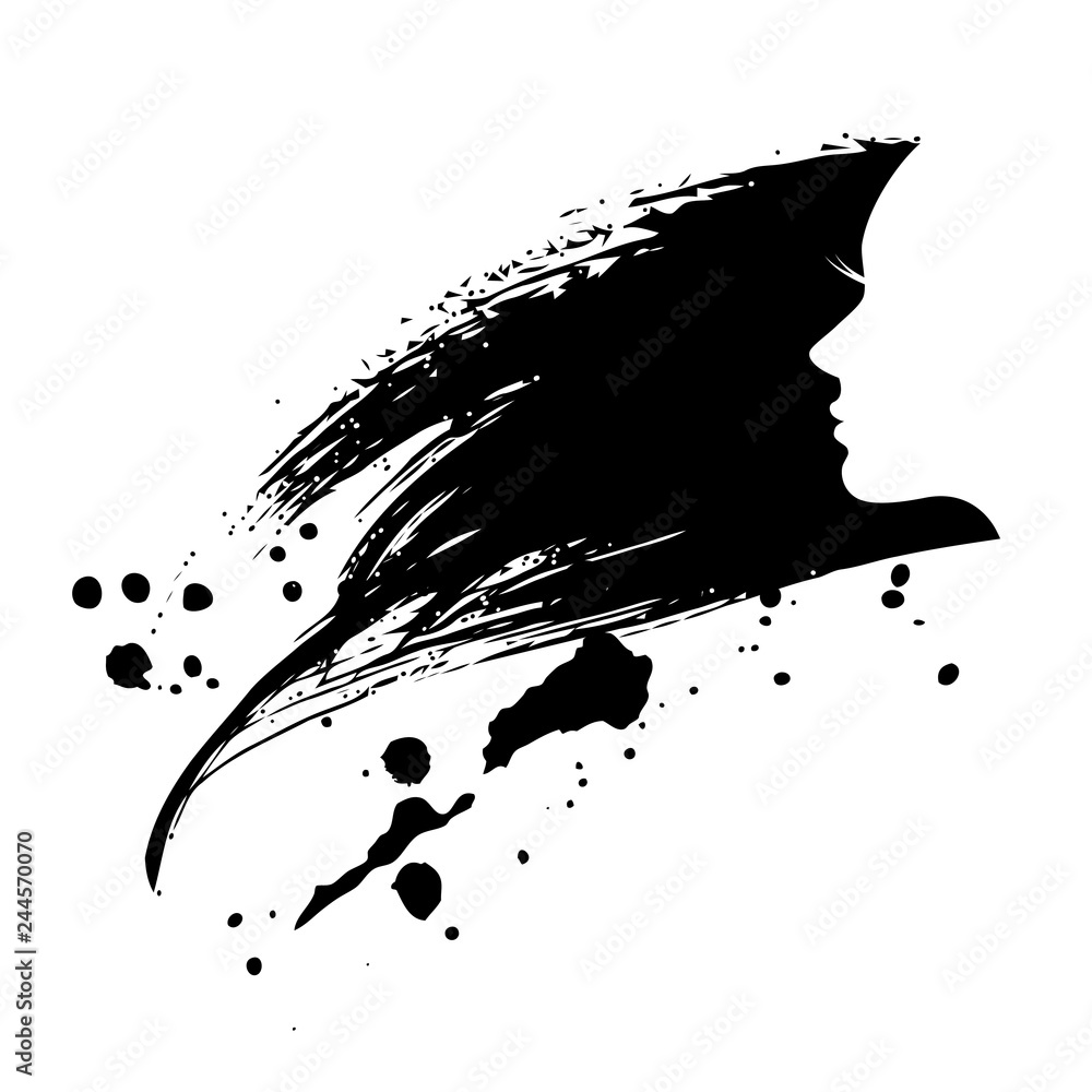 grunge face woman stain Stock Vector | Adobe Stock