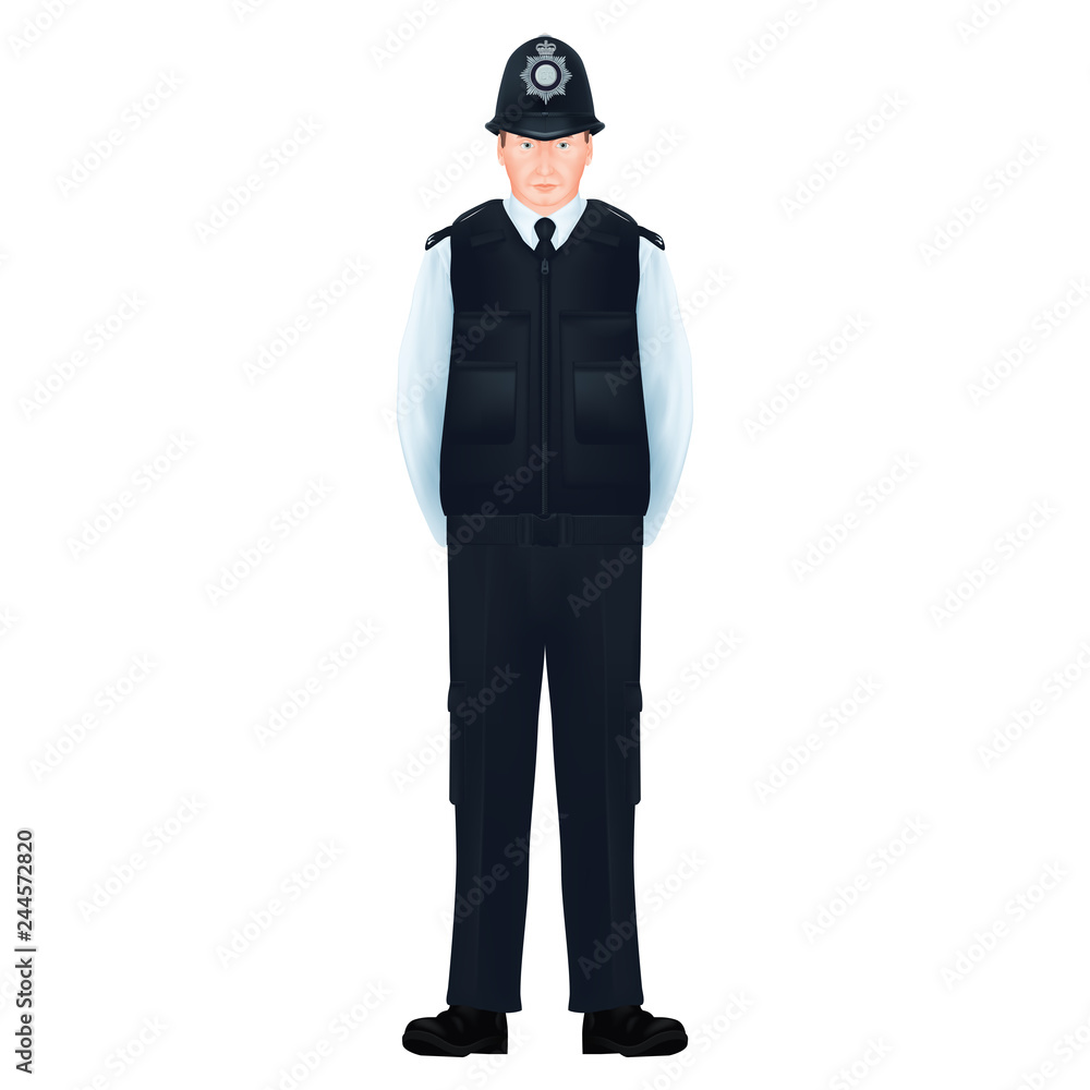 Metropolitan British Police Officers – Realistic, detailed, vector ...