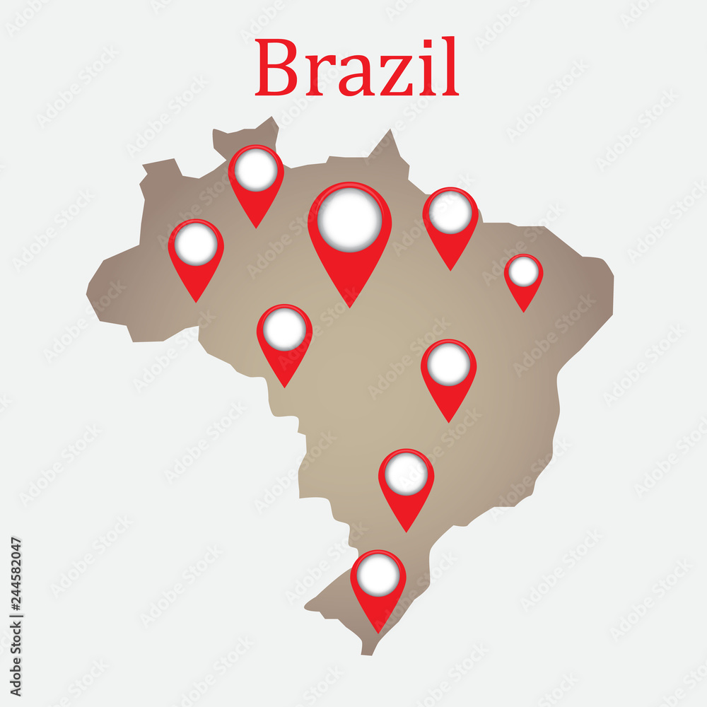 Brazil map with labels/In the picture Brazil is a map of Brazilian ...