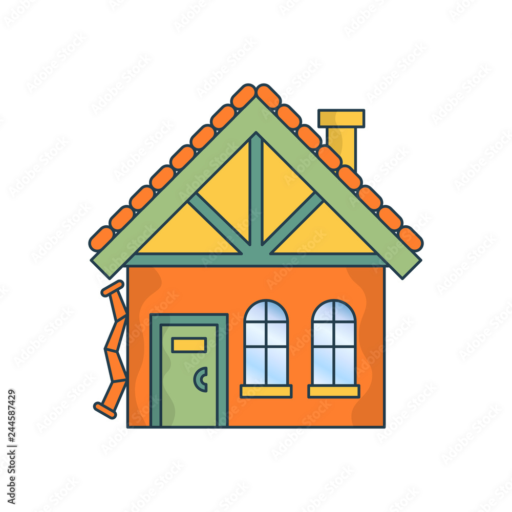 Cartoon house. Vector illustration isolated. Property investment ...