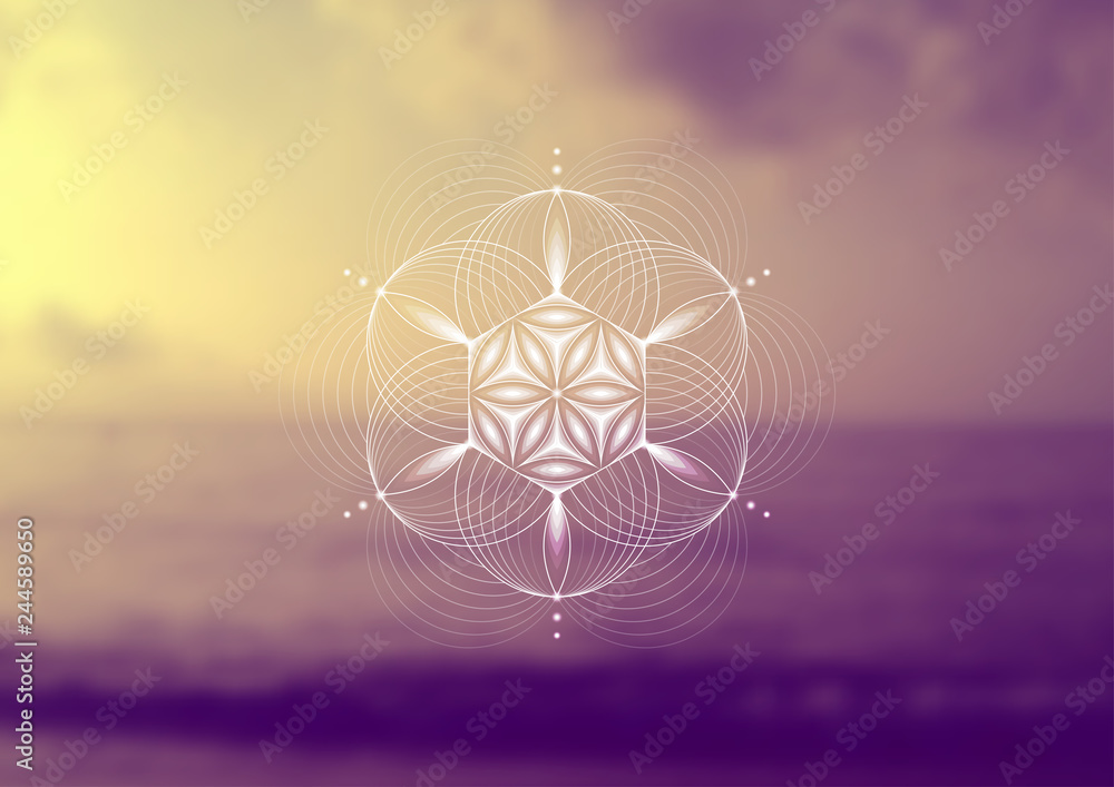 Vector template; Spiritual sacred geometry; Abstract geometric shape ...