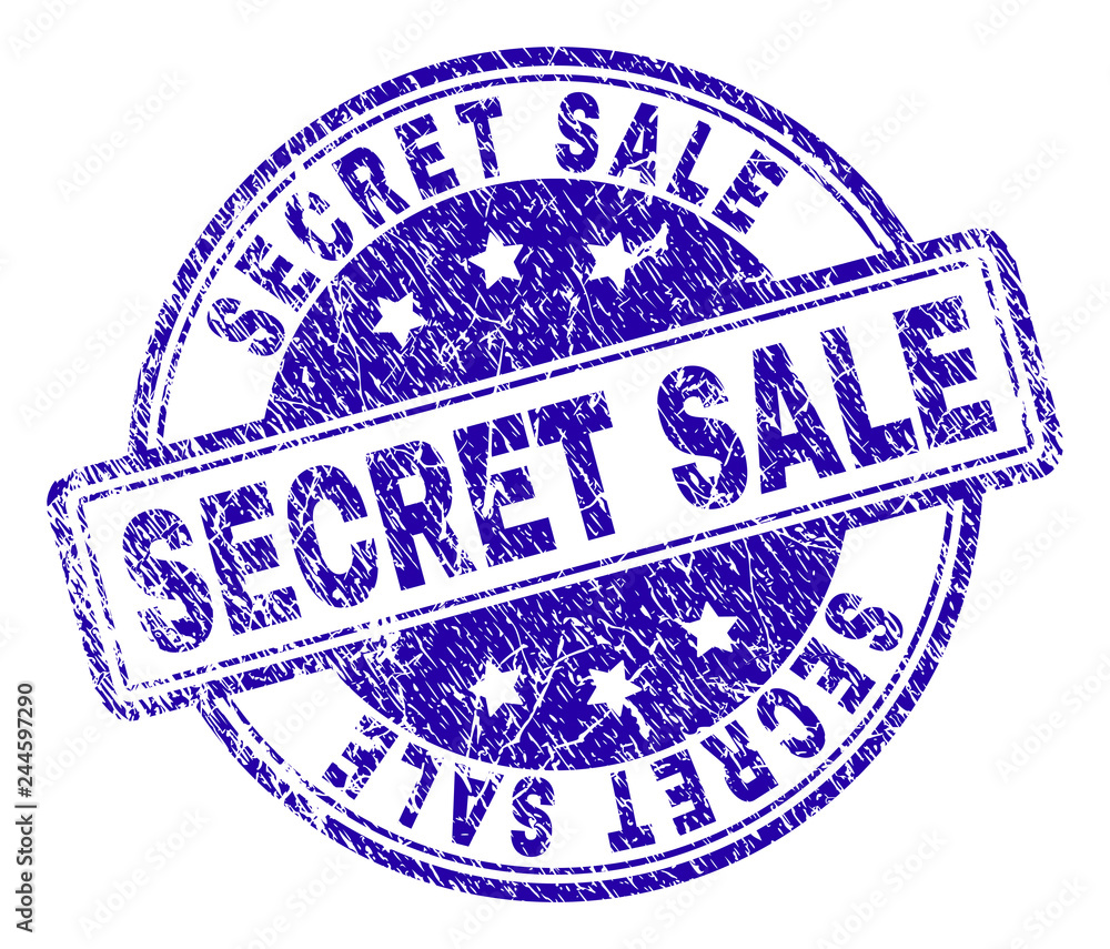 SECRET SALE stamp seal watermark with grunge texture. Designed with ...