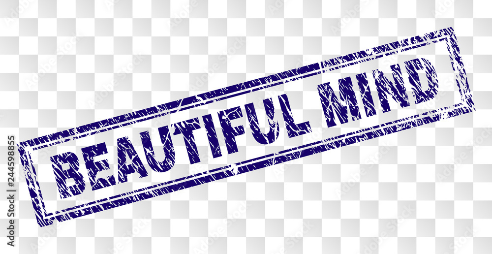 BEAUTIFUL MIND stamp seal print with rubber print style and double ...