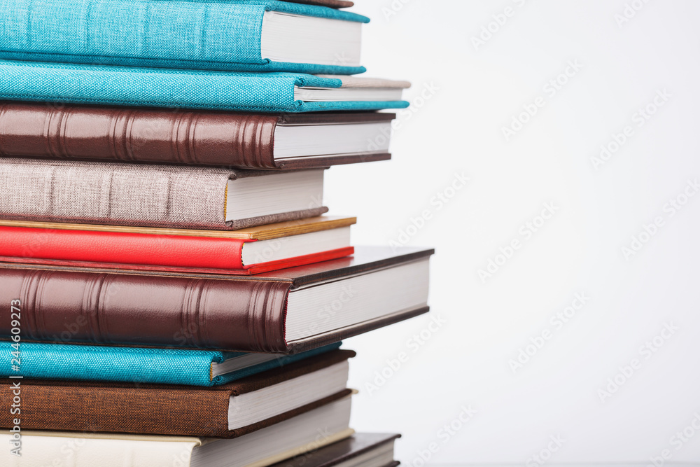 multi-colored albums of different sizes and textures Stock Photo ...