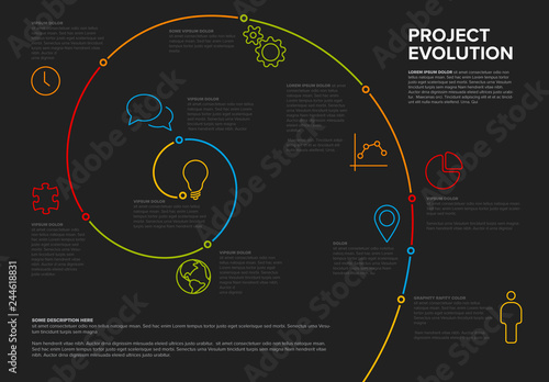 Colorful Spiral Timeline Infographic Layout Stock Template | Adobe Stock