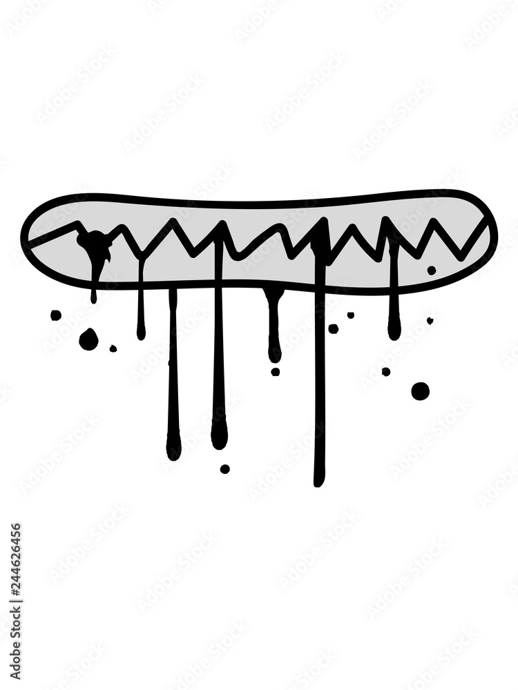 fressen hunger gesicht beißen zähne knirschen tot tod graffiti tropfen ...