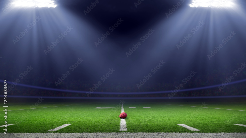 American football stadium low angle field view Stock Photo | Adobe Stock