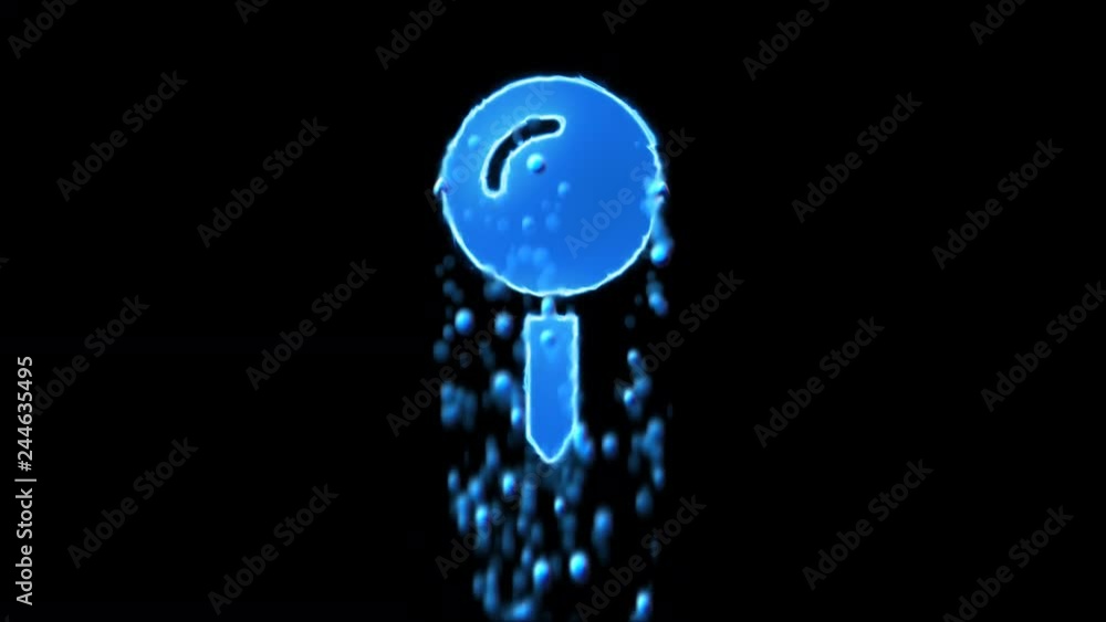 Liquid symbol map pin appears with water droplets. Then dissolves with ...