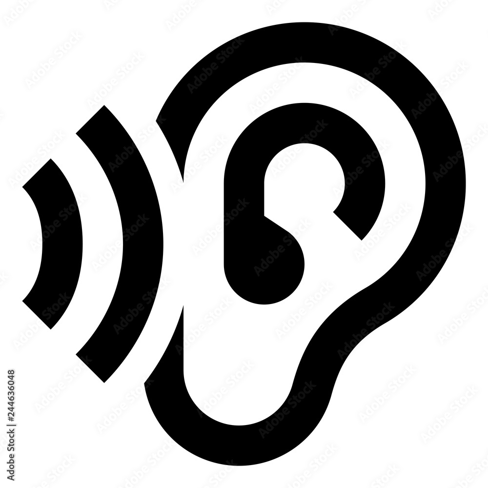 Listen Hearing Ear Vector Icon.eps Stock Vector | Adobe Stock