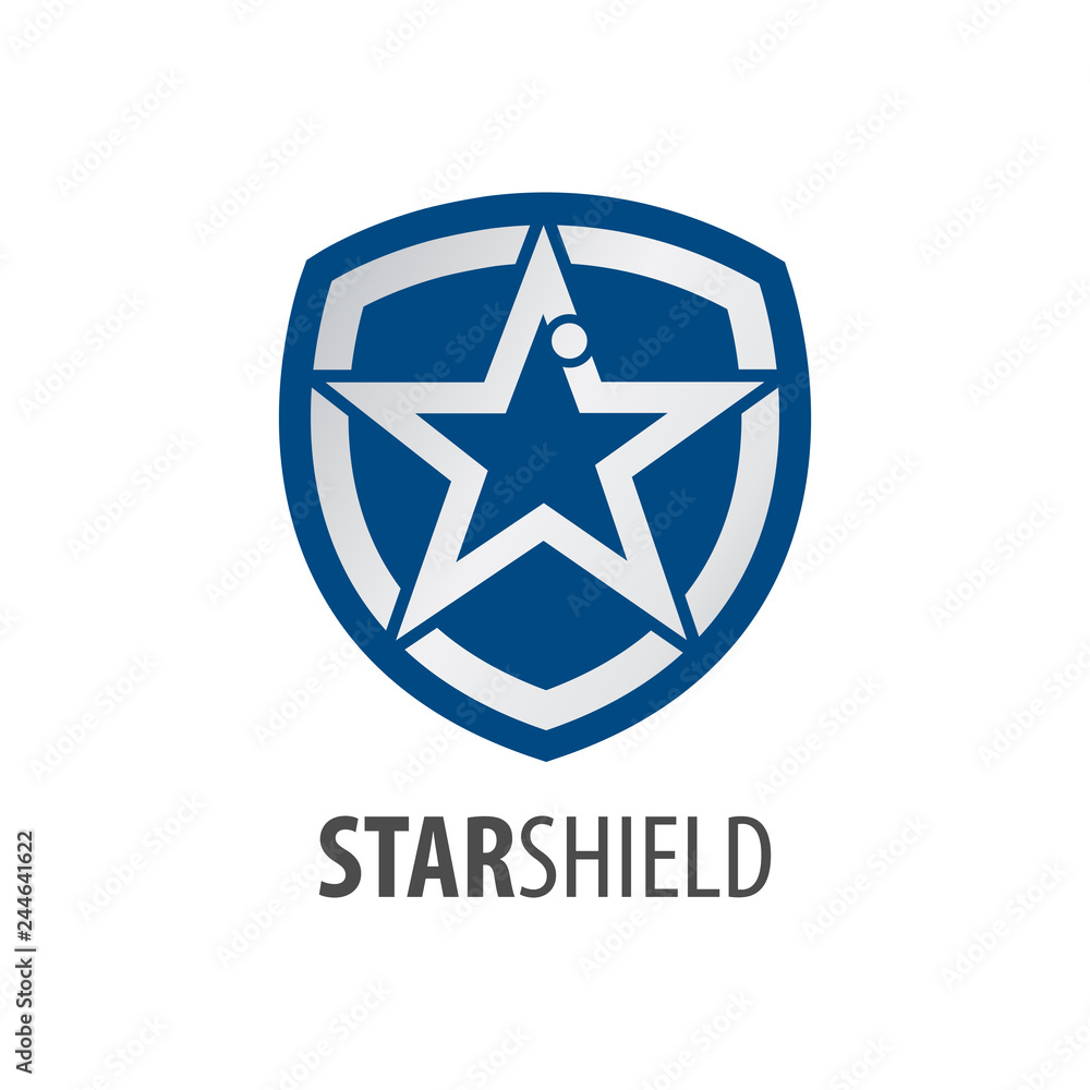 Star shield logo concept design. Symbol graphic template element vector ...