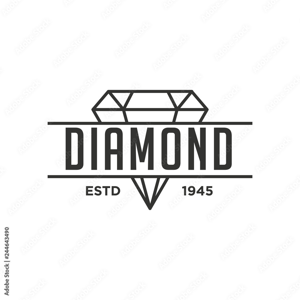 Diamond Logo Concept. Retro Vintage Insignia, Logotype, Label or Badge ...