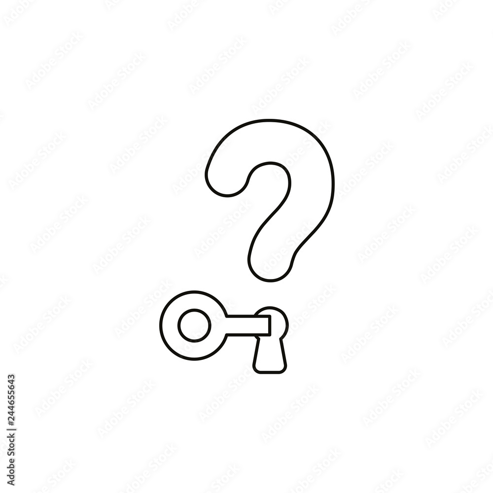Flat design style vector concept of question mark with key lock or ...