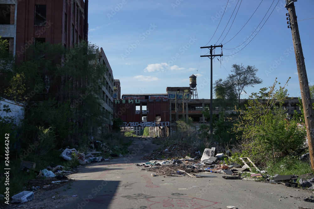Detroit, Michigan, United States - October 2018: View of the abandoned ...