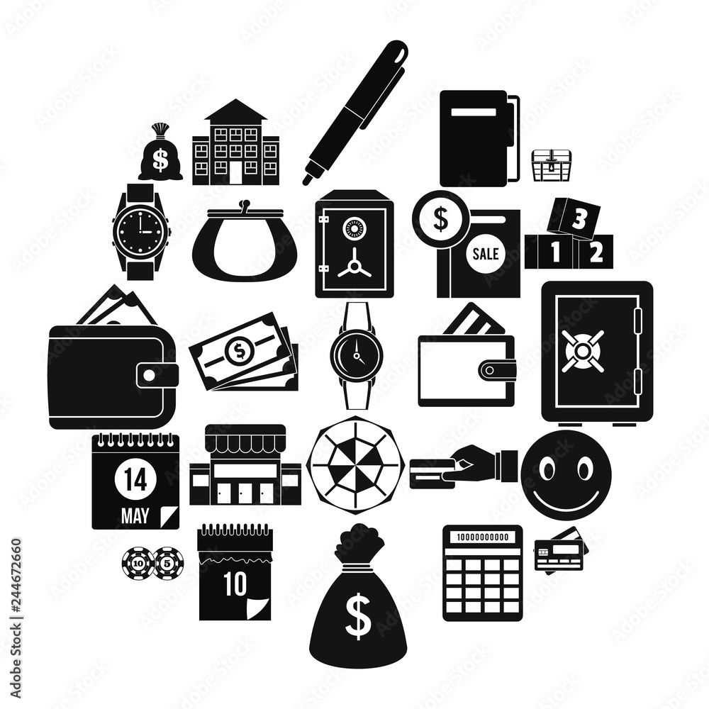 Contribution icons set. Simple set of 25 contribution vector icons for ...