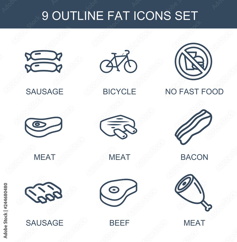 Vetor de fat icons do Stock | Adobe Stock
