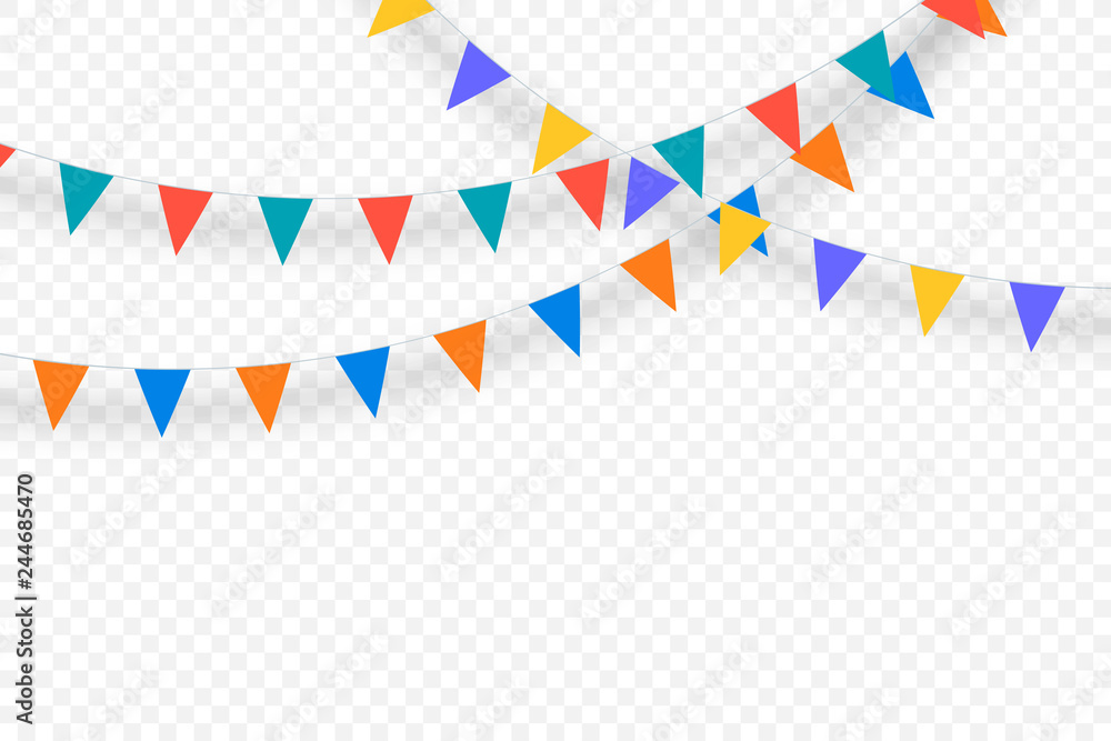 Celebrate party multy colors flags isolate for graphics design. Vector ...