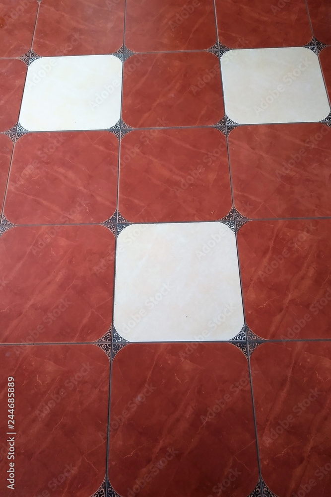 ceramic tile squares white and red color, patterns, beautifully ...