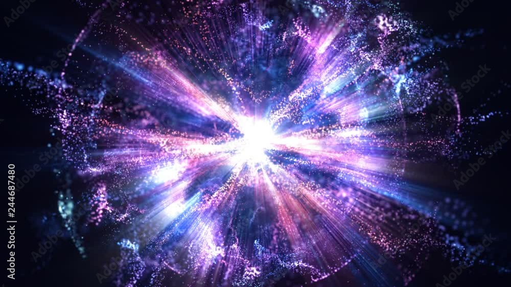 4K Abstract motion background animation shining particles stars sparks ...