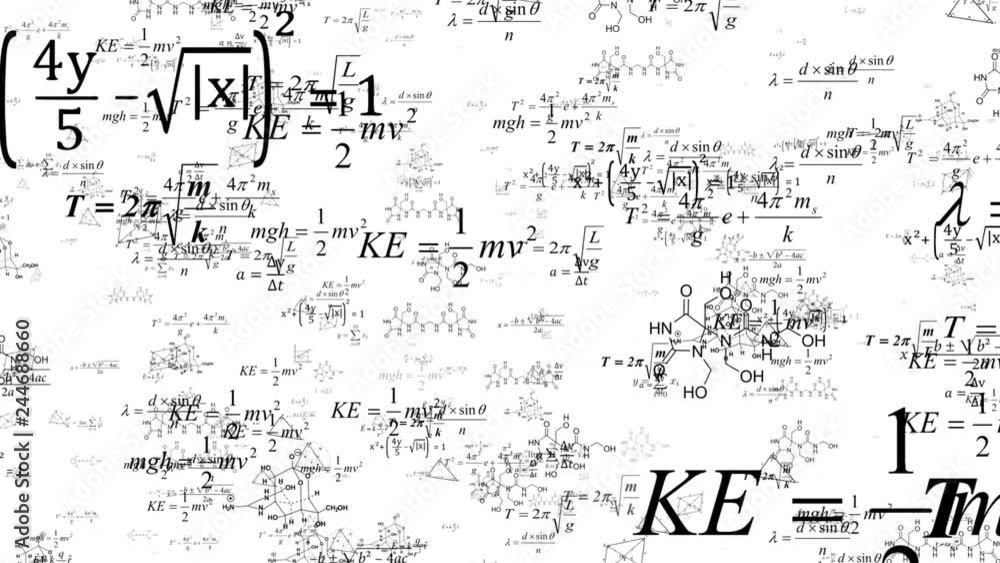 Formulas appear on a white background and fly to the camera.Math ...