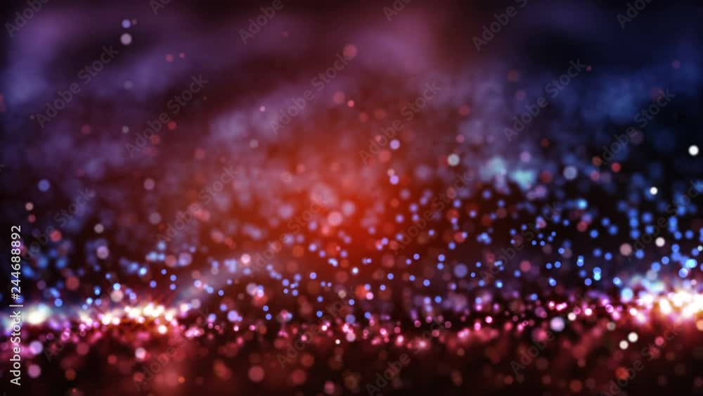 4K Abstract motion background animation shining particles stars sparks ...