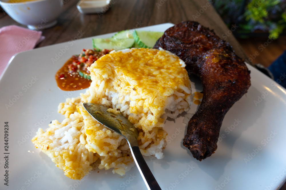 Steamed rice is a traditional food of Malaysian Stock Photo | Adobe Stock