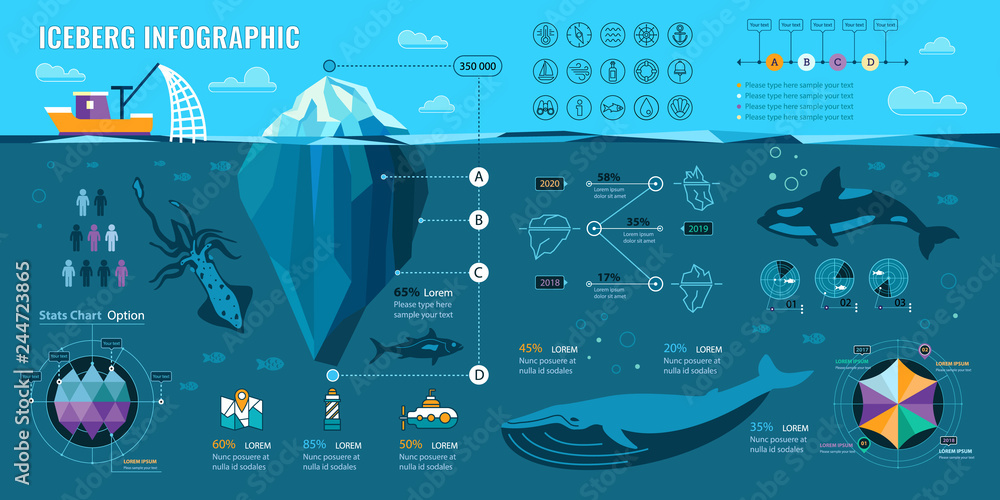 Iceberg Infographics Stock Vector | Adobe Stock