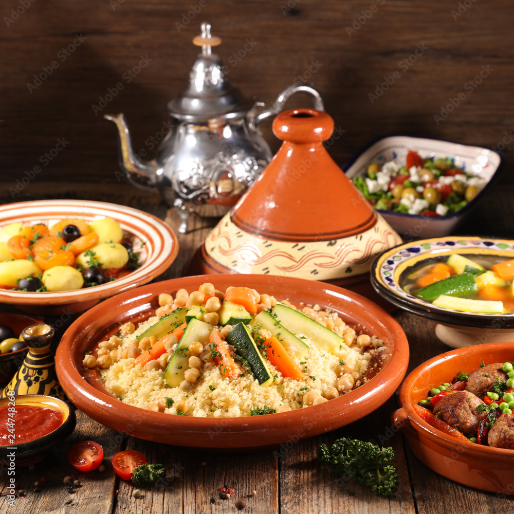 arabic food assortment Stock Photo | Adobe Stock