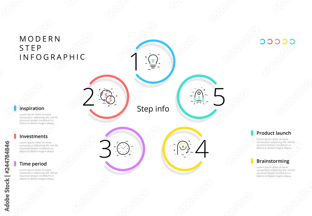 5 Step Infographic Stock Template | Adobe Stock