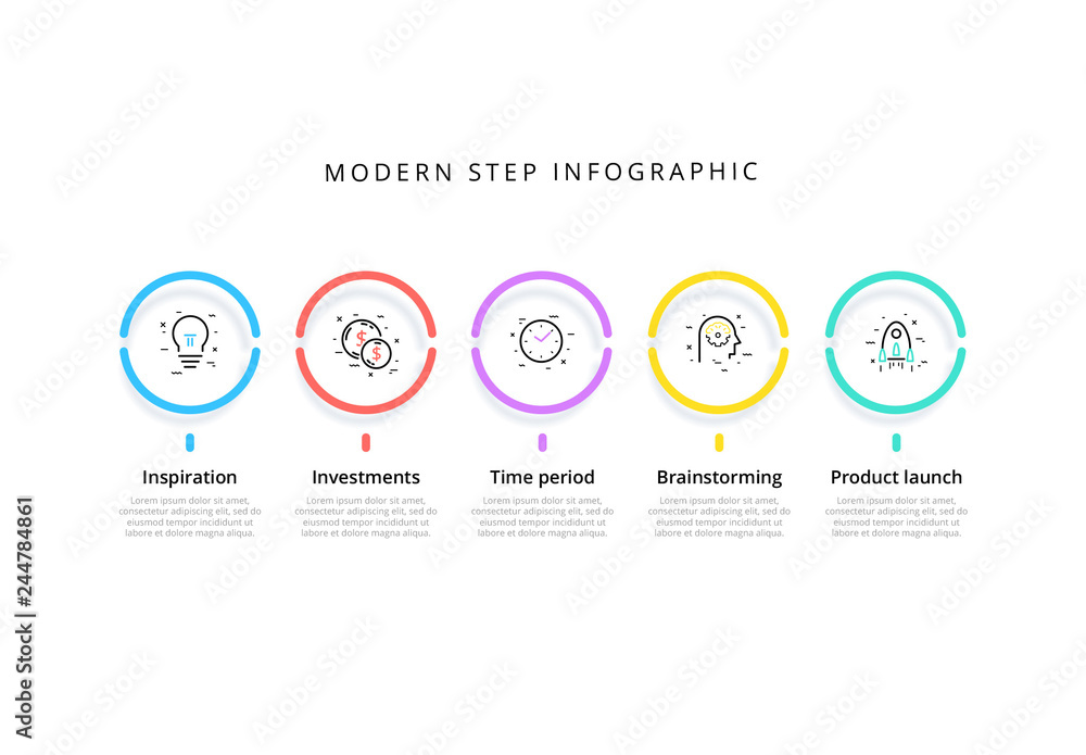 5 Step Infographic Stock Template | Adobe Stock