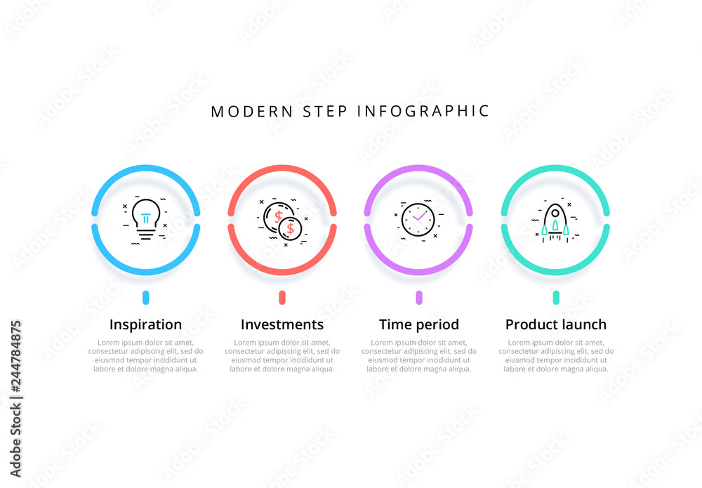 4 Step Infographic Stock Template | Adobe Stock
