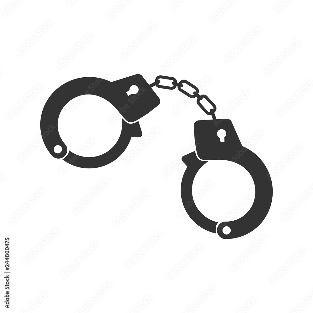 Handcuffs vector icon isolated on white background. Modern simple icon ...