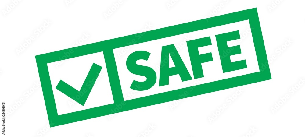 Safe typographic stamp Stock Vector | Adobe Stock