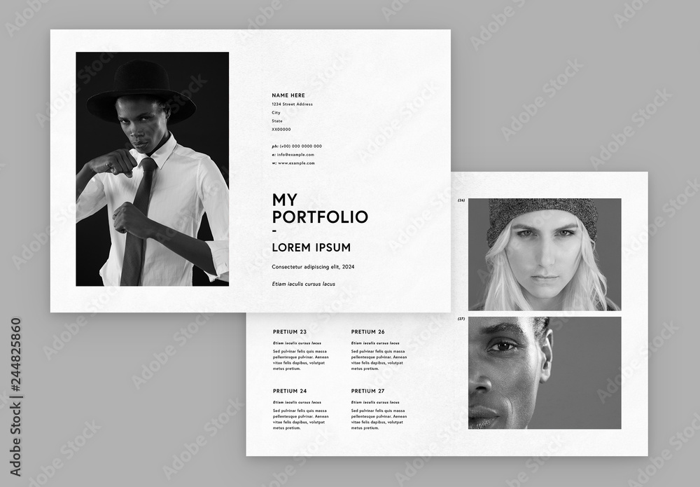 Portfolio Layout with Photo Placeholders Stock Template | Adobe Stock