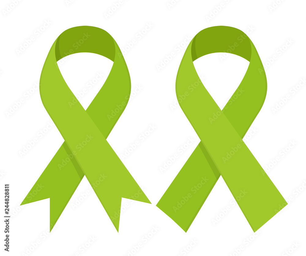 Symbol of Scoliosis. Green ribbon Stock Vector | Adobe Stock