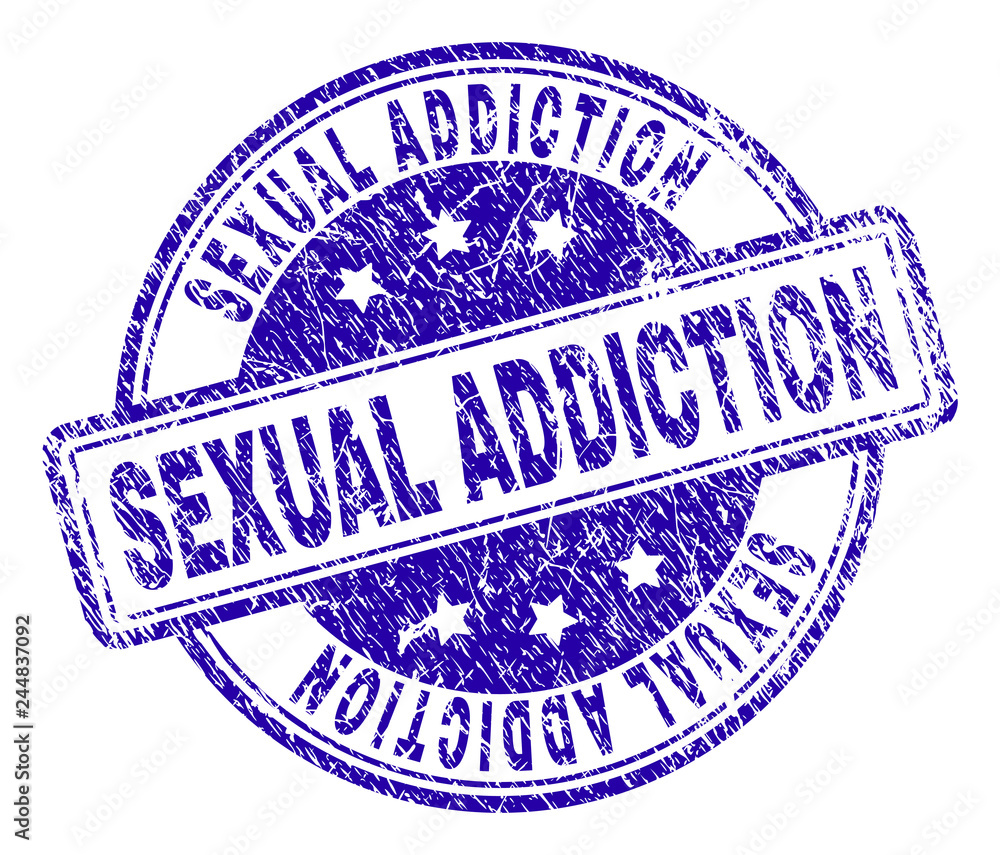 SEXUAL ADDICTION stamp seal watermark with distress texture. Designed ...
