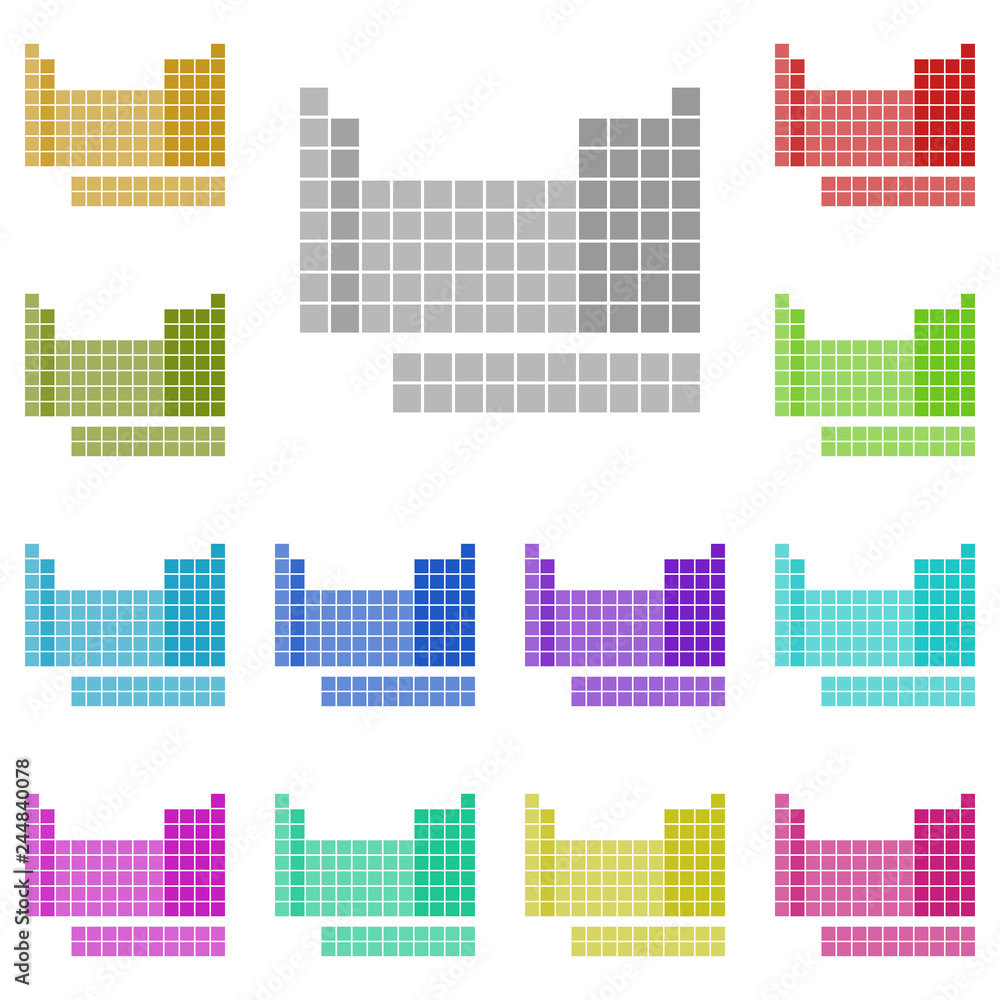 periodic table icon in multi color. Simple glyph, flat vector of Charts ...