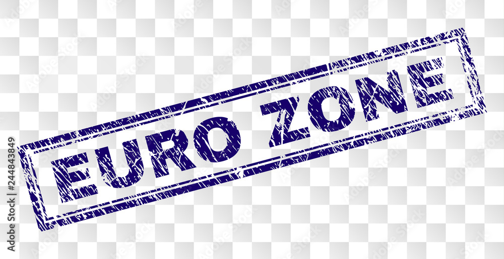 EURO ZONE stamp seal print with rubber print style and double framed ...