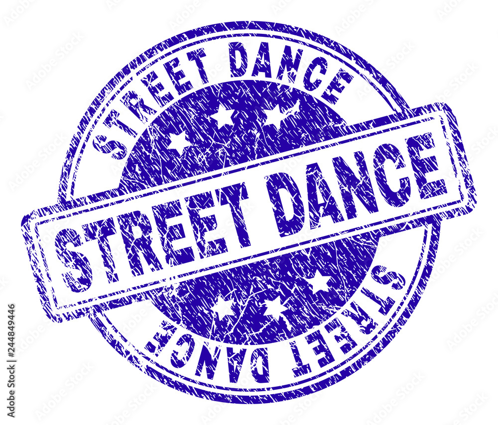 STREET DANCE stamp seal watermark with grunge texture. Designed with ...